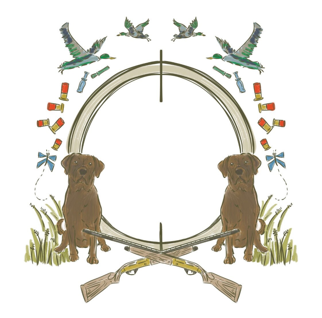 Chocolate Lab Duck Hunting Crest - Etsy