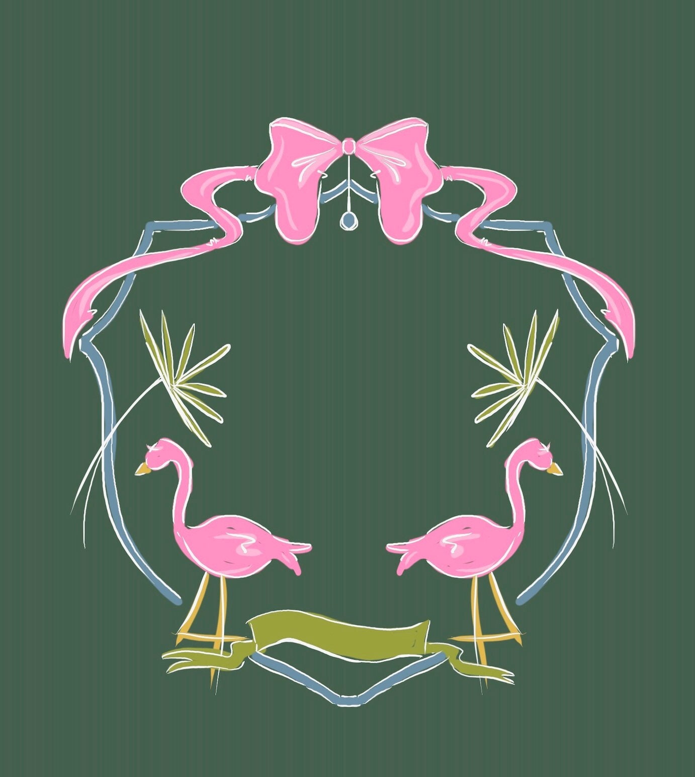 Flamingo Palm Crest - Etsy