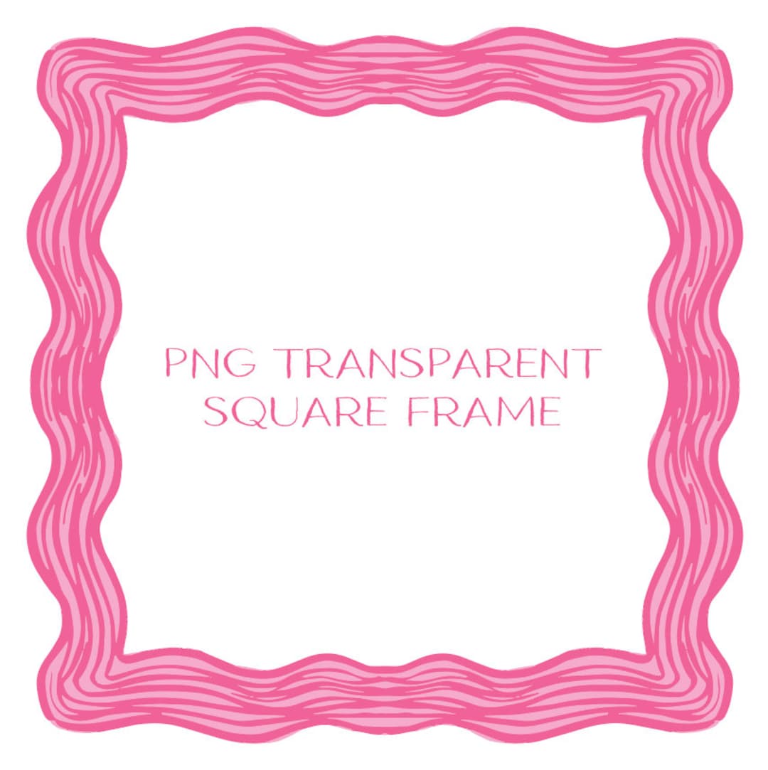 Pink Squiggle Frame PNG Transparent - Etsy