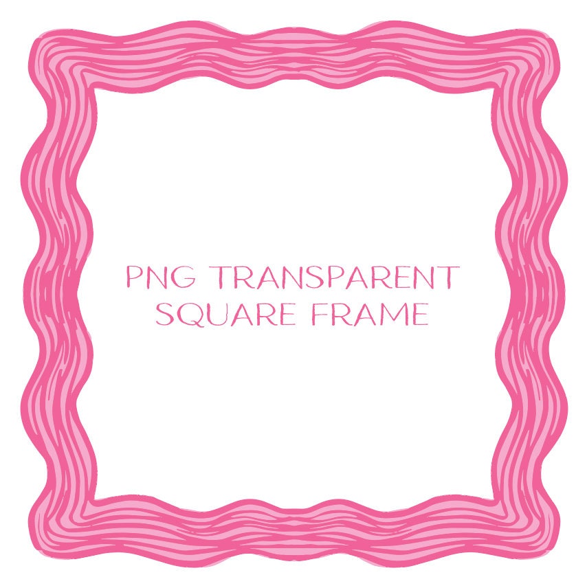 Pink Squiggle Frame PNG Transparent - Etsy