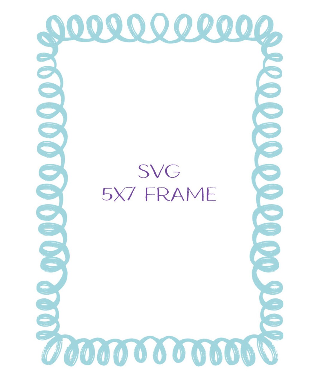 Hand Drawn Squiggle Loop Frame SVG - Etsy