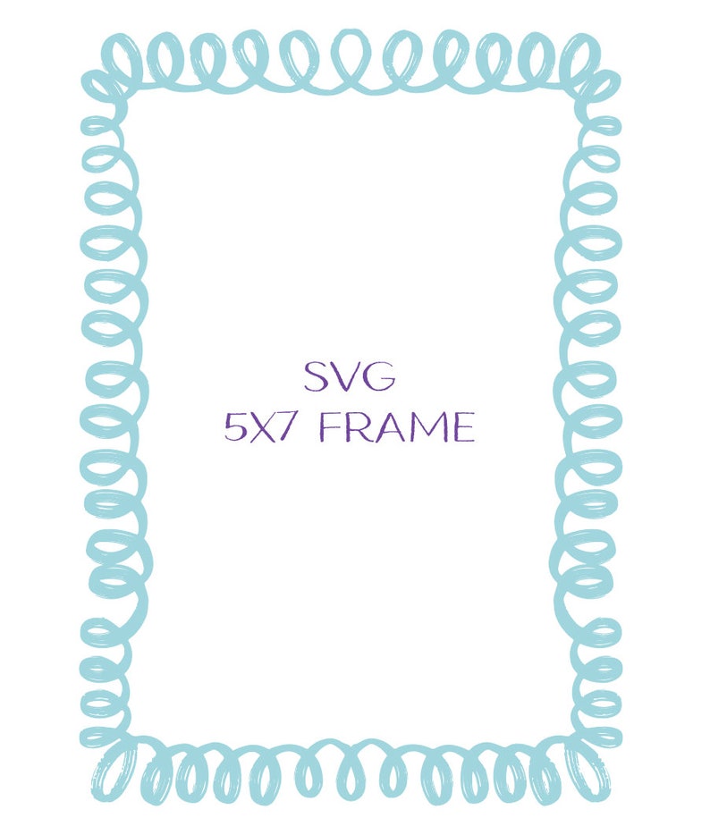 Hand Drawn Squiggle Loop Frame SVG - Etsy