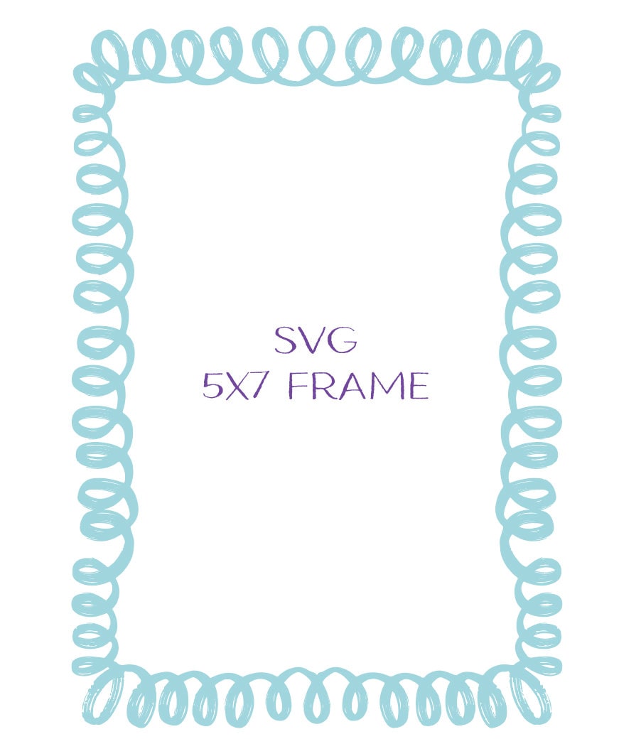 Hand Drawn Squiggle Loop Frame SVG - Etsy