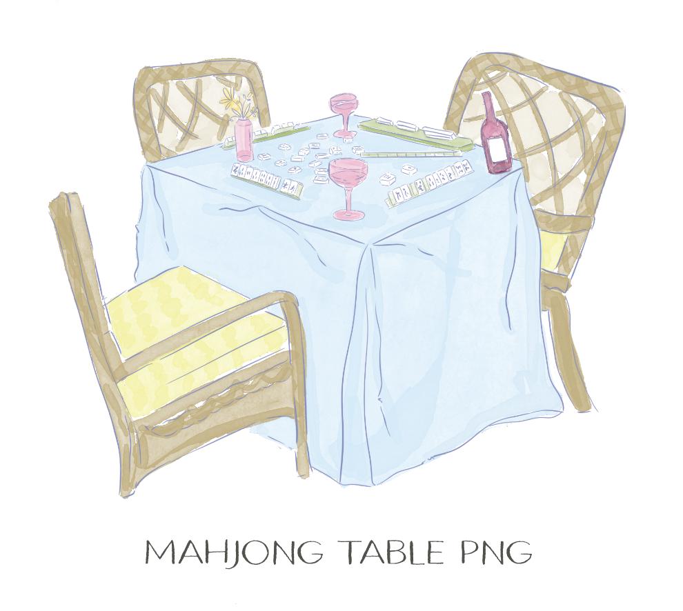 Mahjong Tablescape Clip Art PNG - Etsy