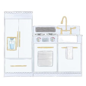 Pink and Blue Pretend Play Kitchen PNG - Etsy