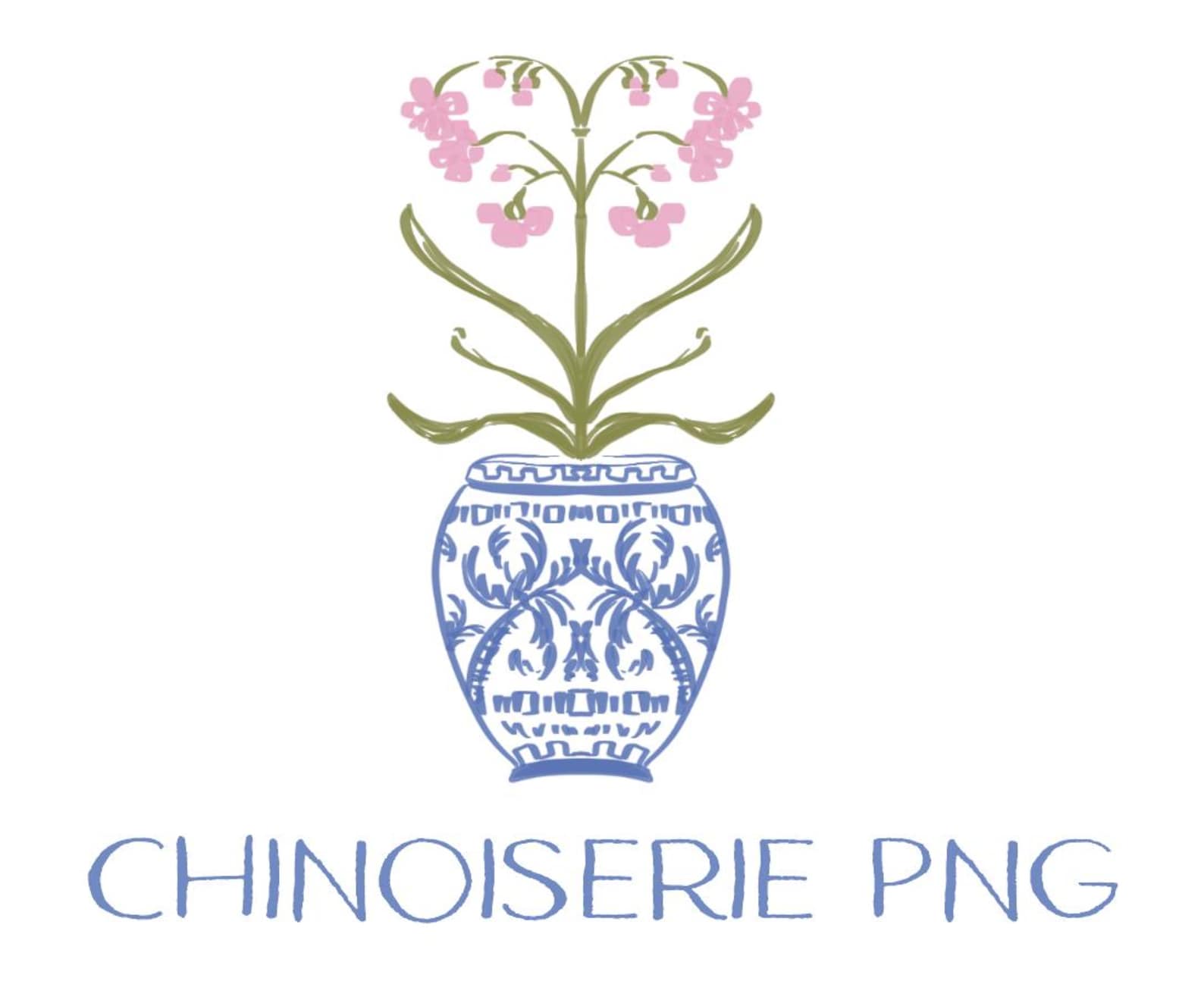 Chinoiserie Plant Clip Art Set - Etsy