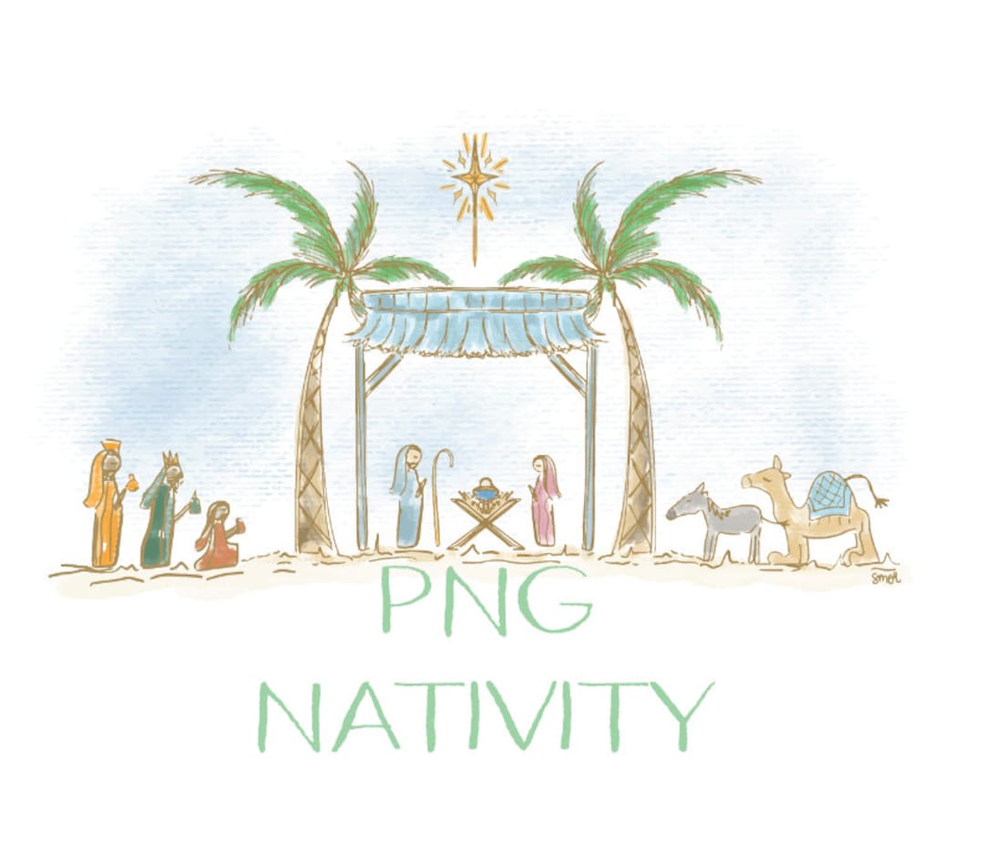 Nativity Hand Drawn PNG Clip Art - Etsy