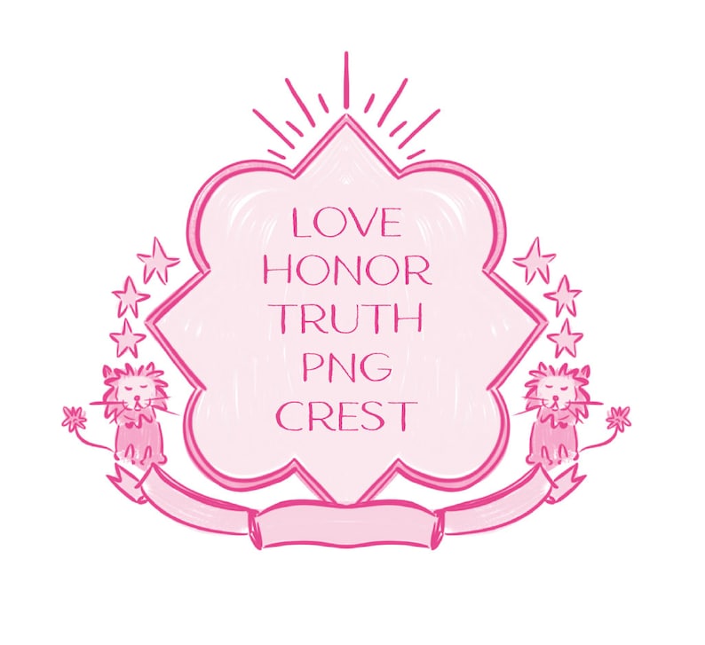 Pink Lion Sorority Crest - Etsy