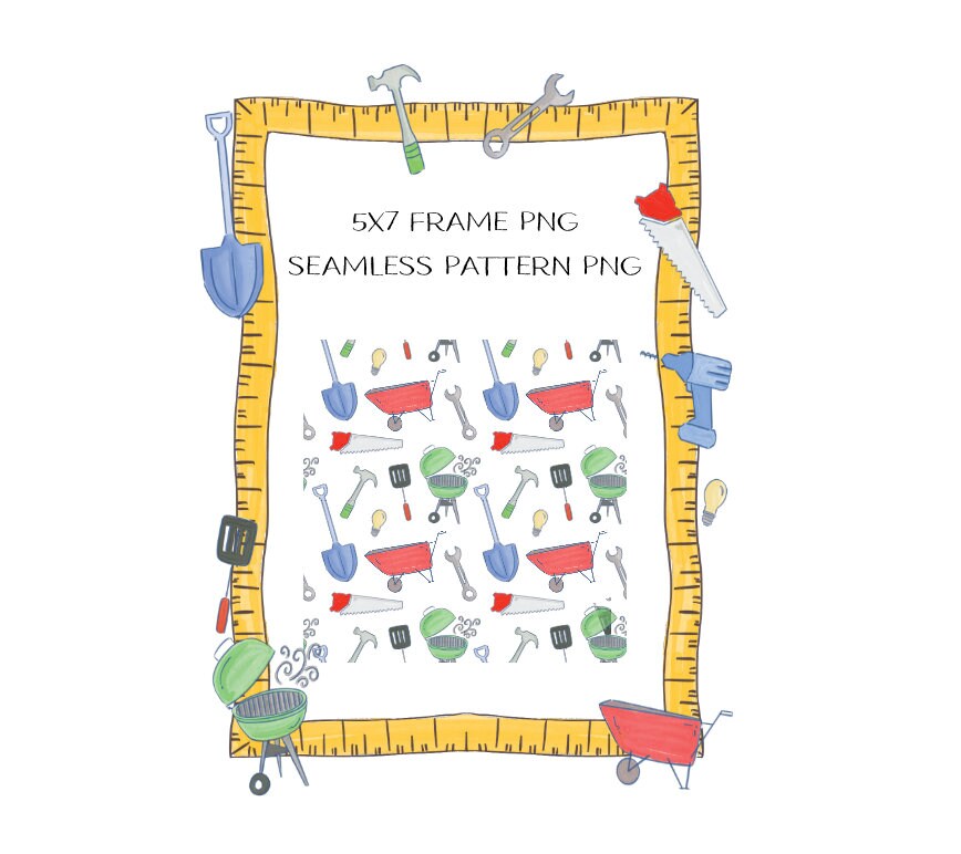 Tool and Gadget Frame and Pattern Clip Art PNG - Etsy
