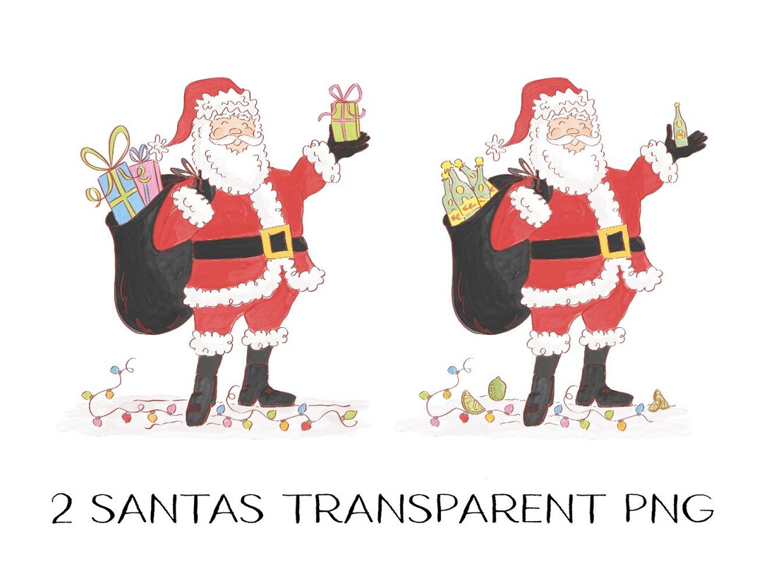 Ranch Water Santa Claus Clip Art PNG - Etsy