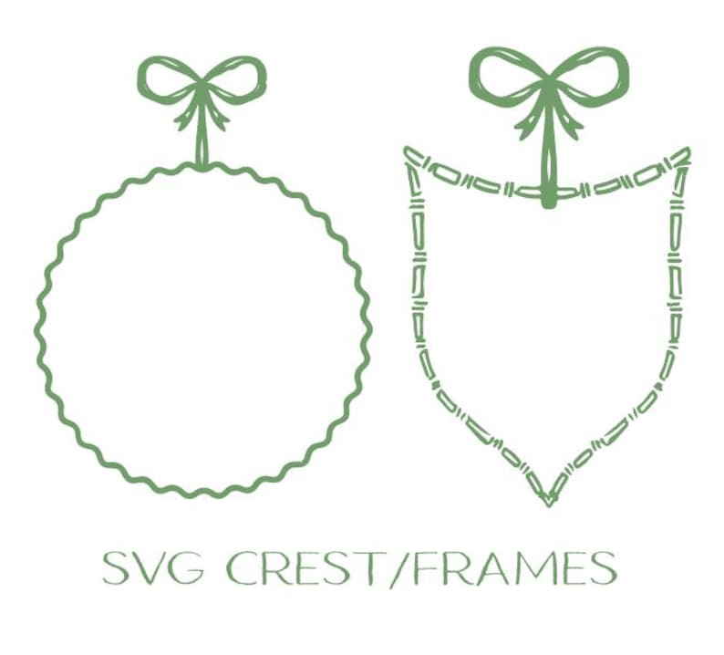 Hand Drawn Crest Frame SVG Set - Etsy