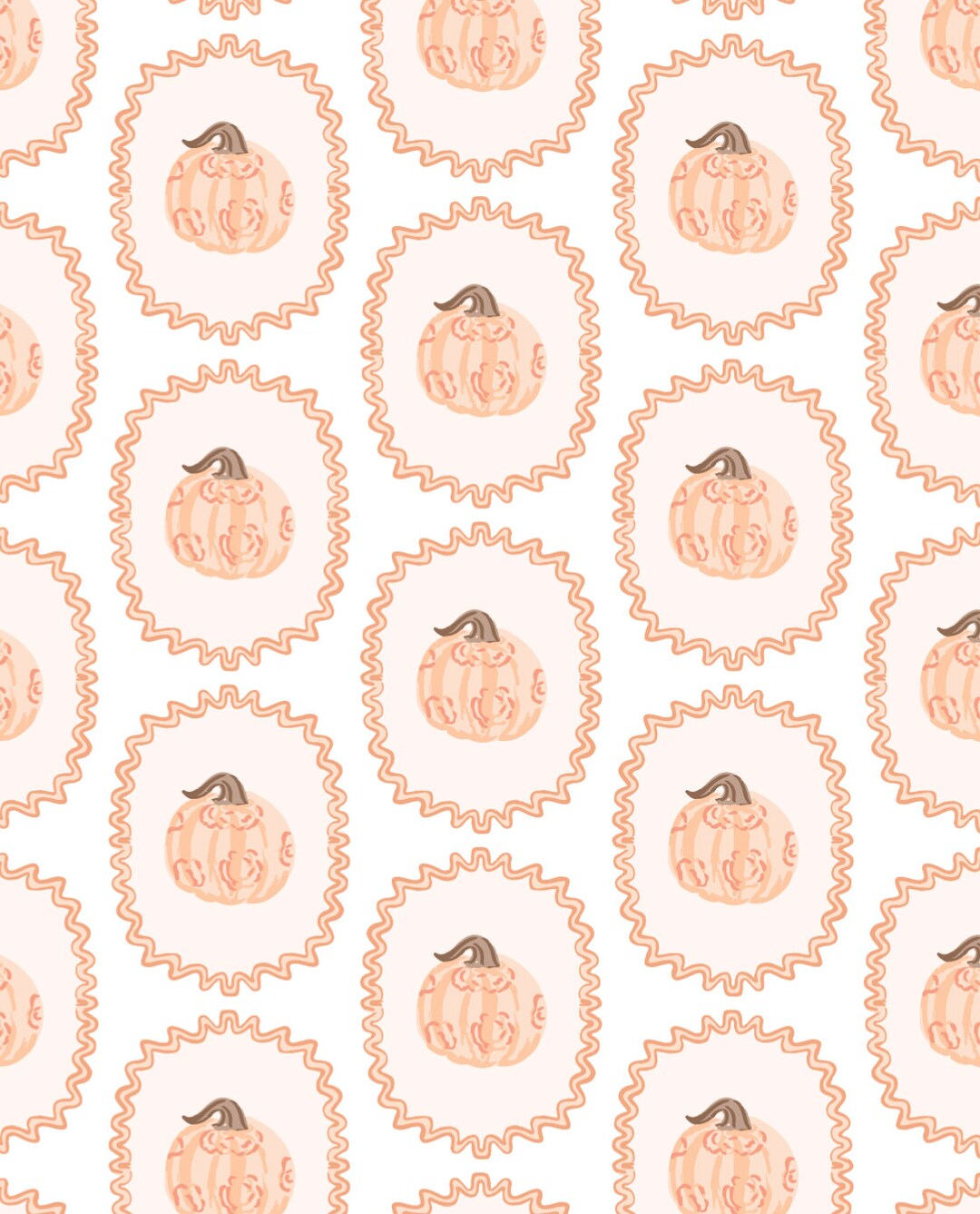 Two Pastel Fall Pumpkin Patterns PNG - Etsy