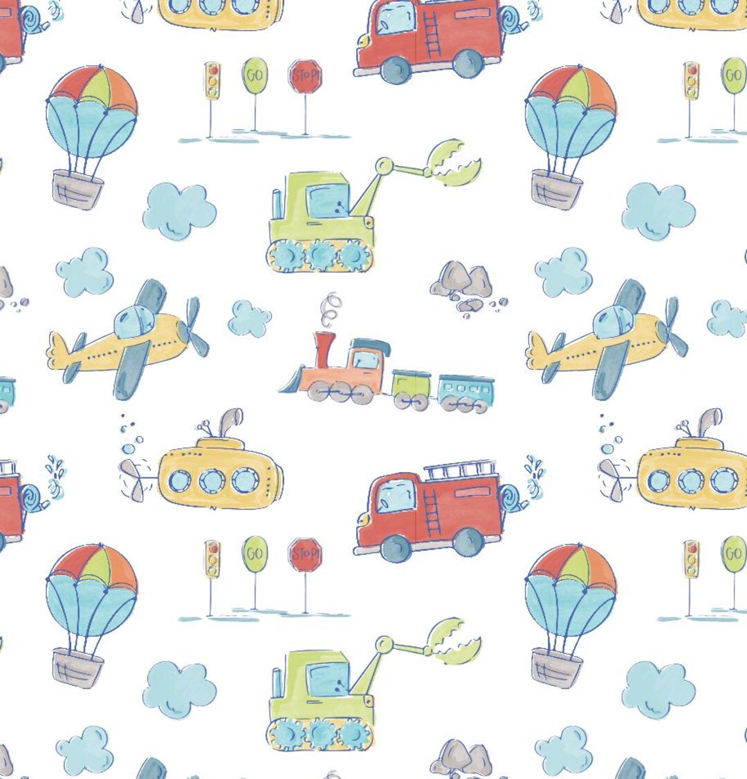 Things That Go Pattern and Clip Art Set - Etsy