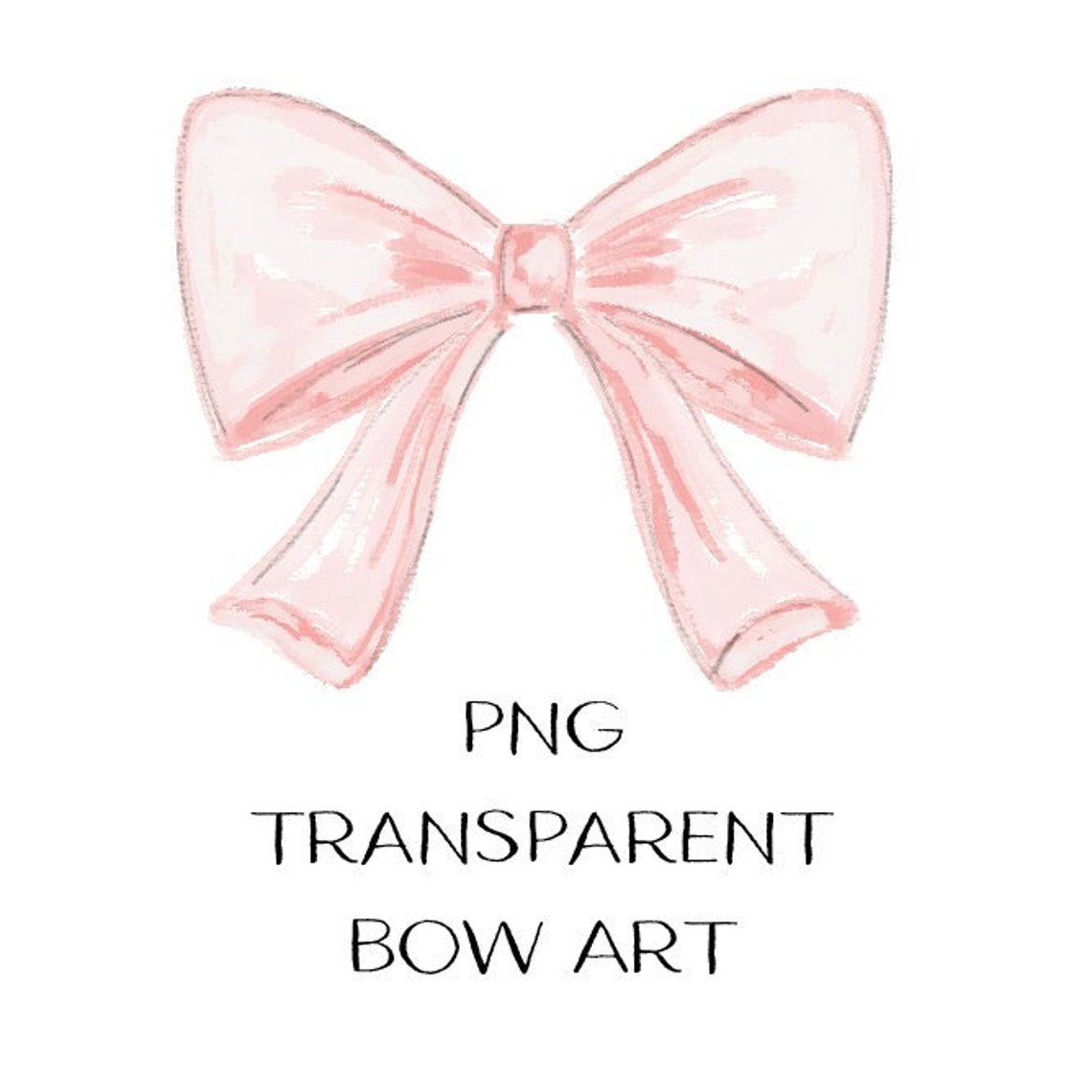 Hand Drawn Pink Bow Art PNG - Etsy