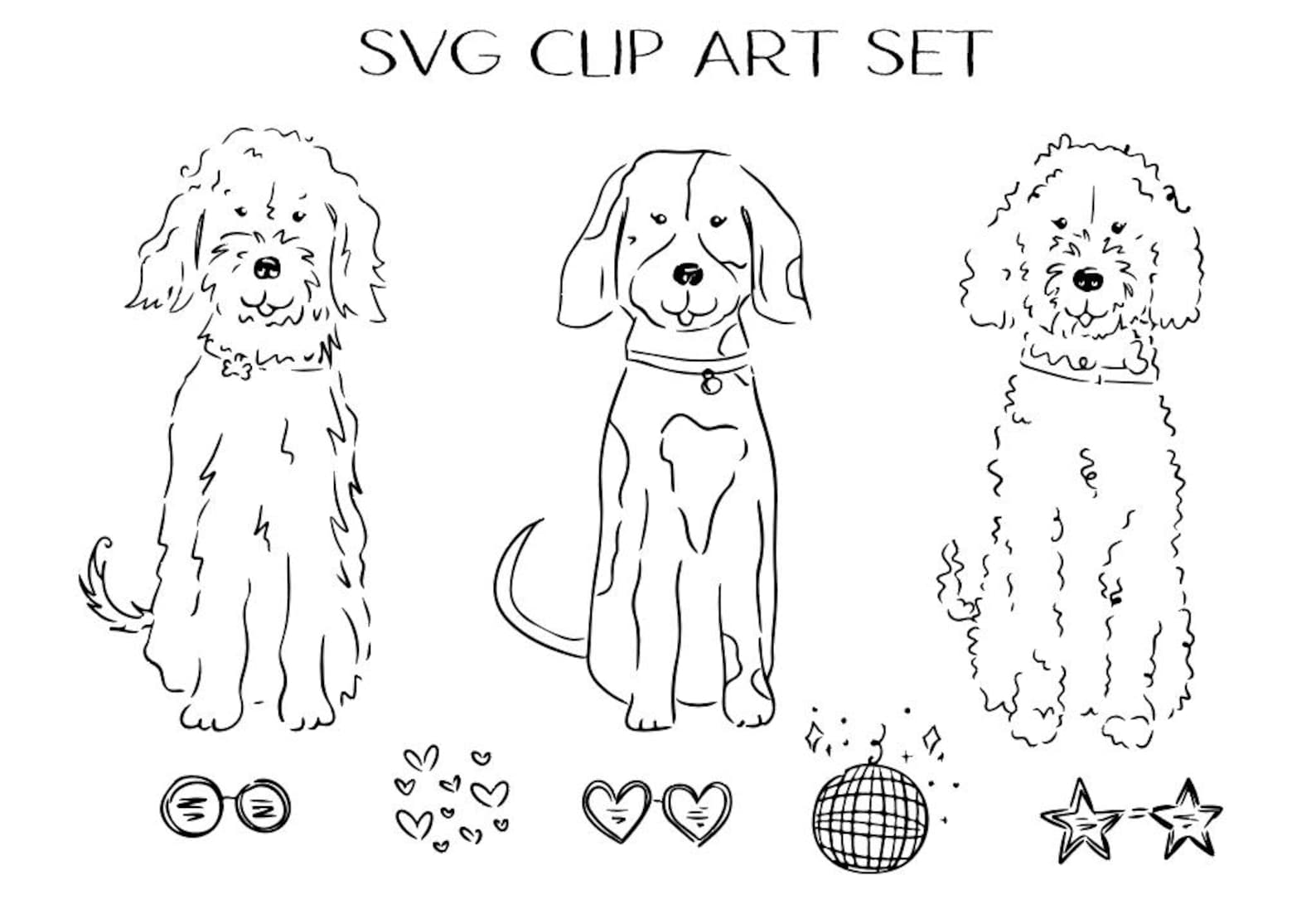 Doggie Clip Art Set SVG - Etsy
