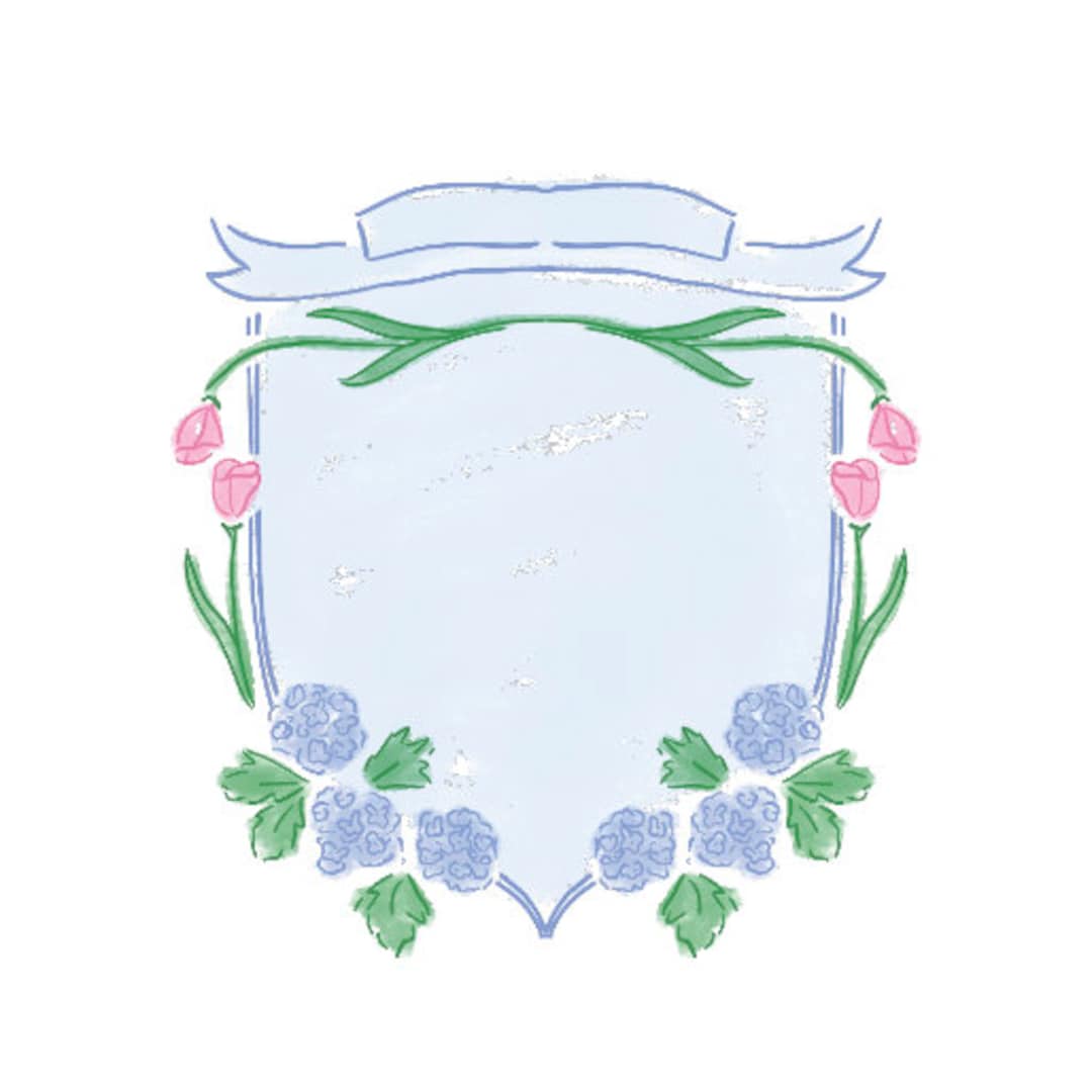 Blue Hydrangea Sash Crest PNG - Etsy