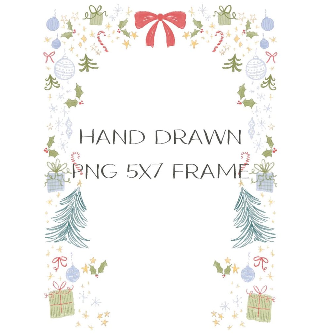 Cute Holiday Christmas Frame PNG Clip Art - Etsy