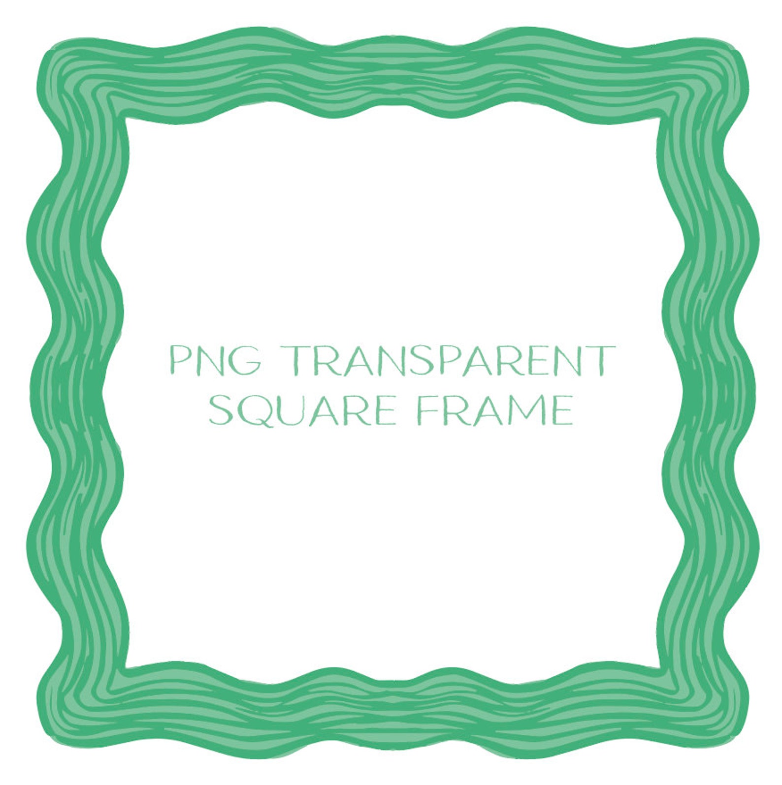 Green Squiggle Frame PNG Transparent - Etsy