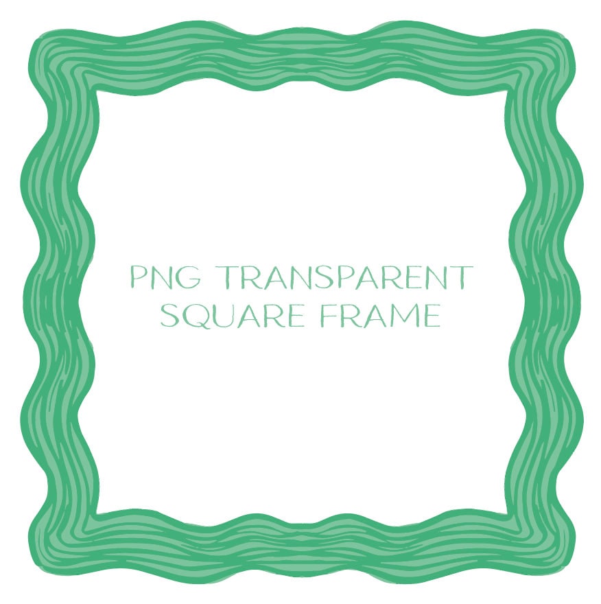 Green Squiggle Frame PNG Transparent - Etsy
