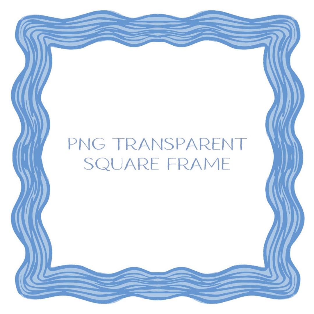 Blue Squiggle Frame PNG Transparent - Etsy
