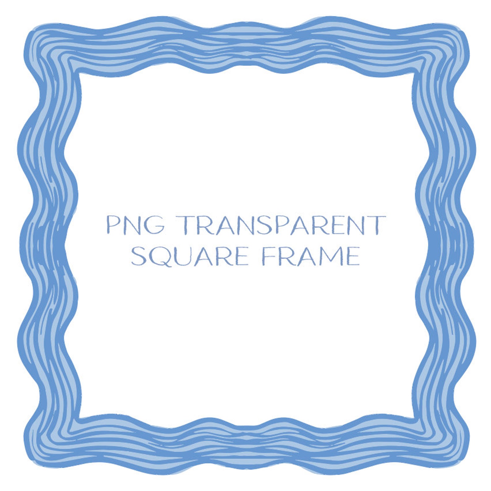 Blue Squiggle Frame PNG Transparent - Etsy