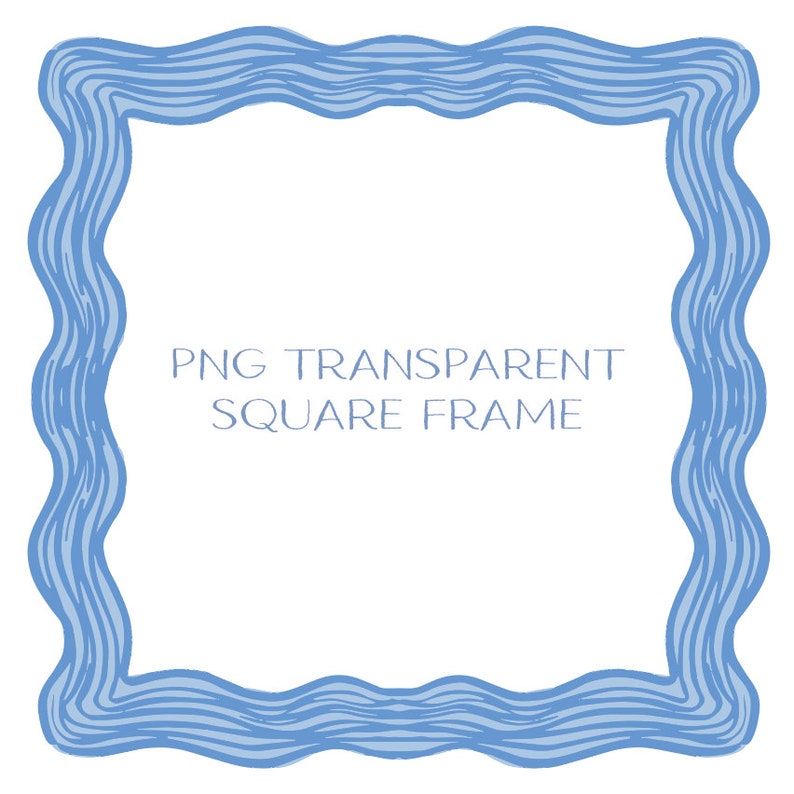 Blue Squiggle Frame PNG Transparent - Etsy