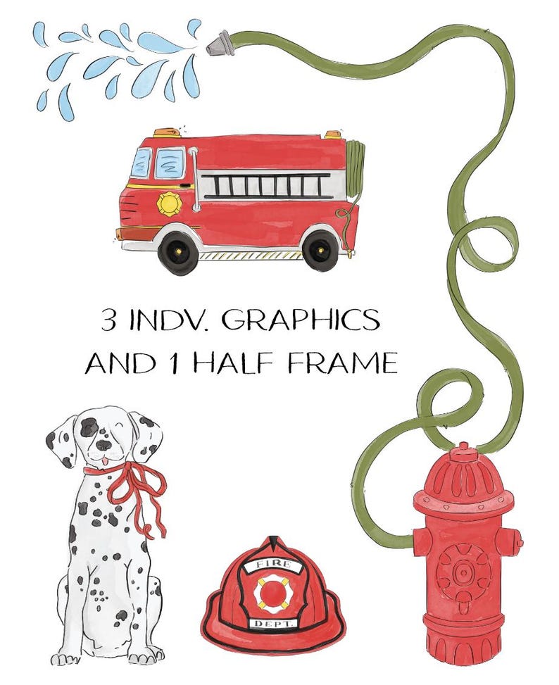 Hand Drawn Fire Station PNG Clip Art - Etsy