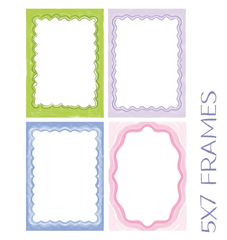 Hand Drawn Wavy Scallop Frames 5x7 - Etsy