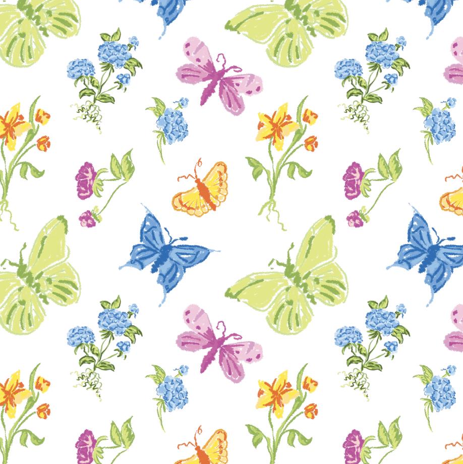 Butterfly Garden Clip Art and Seamless Pattern - Etsy