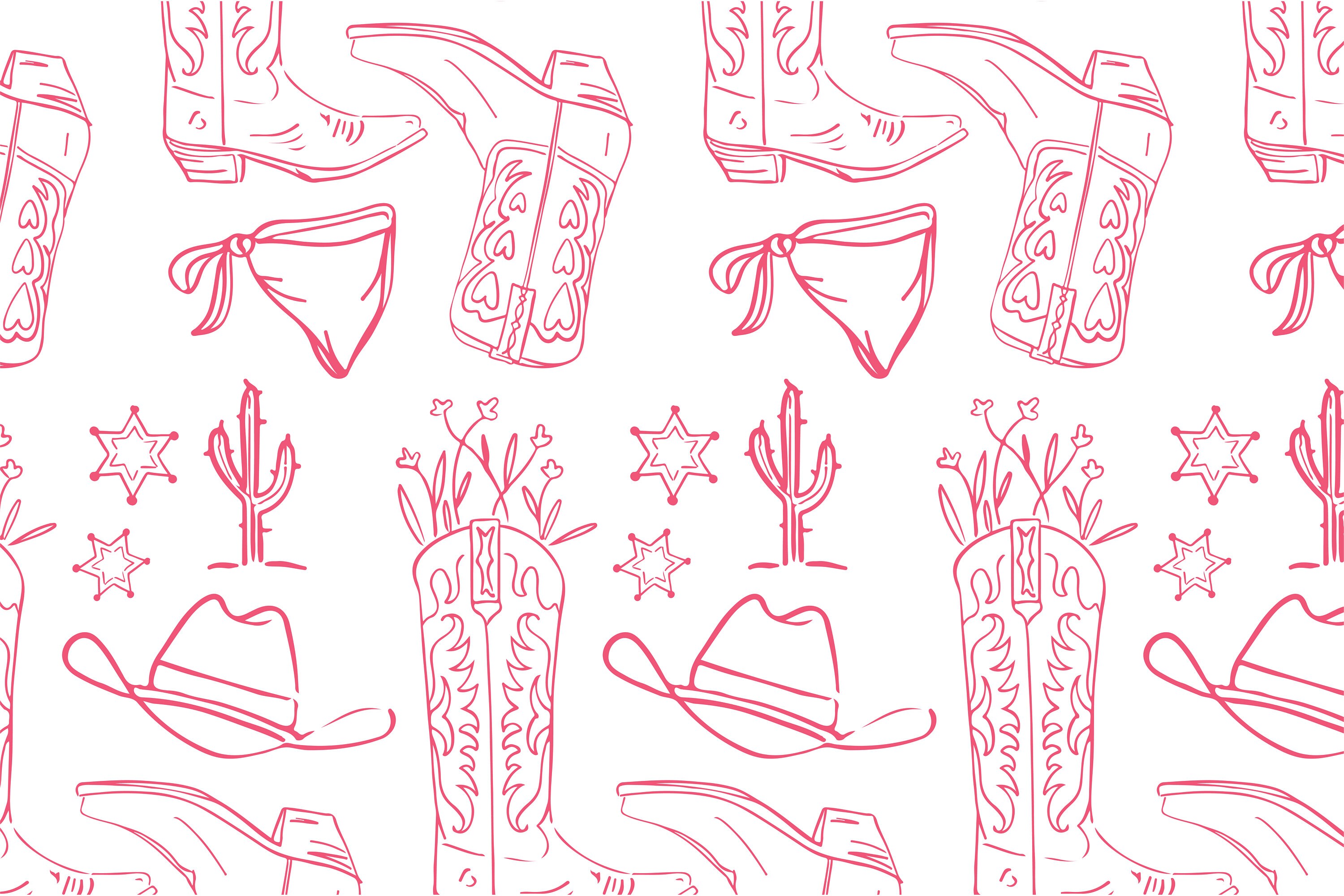 Hand Drawn Western Vector Pattern - Etsy