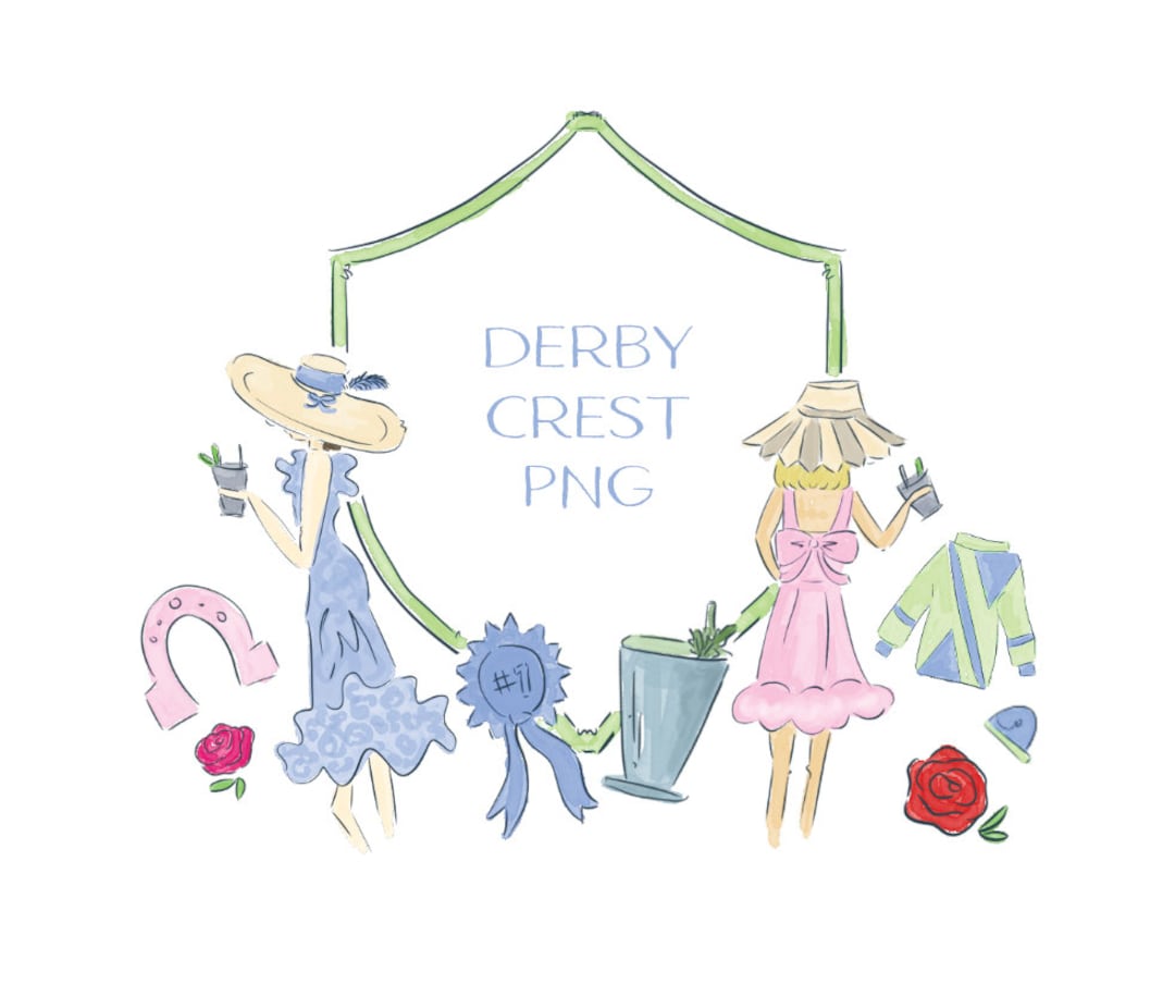 Hand Drawn Watercolor Kentucky Derby Crest PNG Clip Art - Etsy