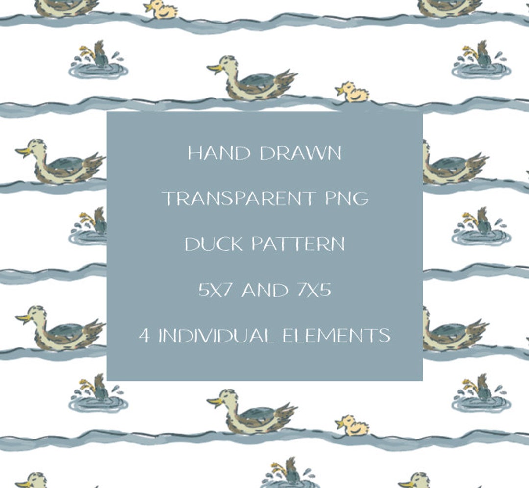Hand Drawn Duck Art PNG Pattern - Etsy