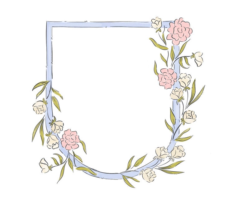 Hand Drawn Floral Crest PNG Clip Art - Etsy