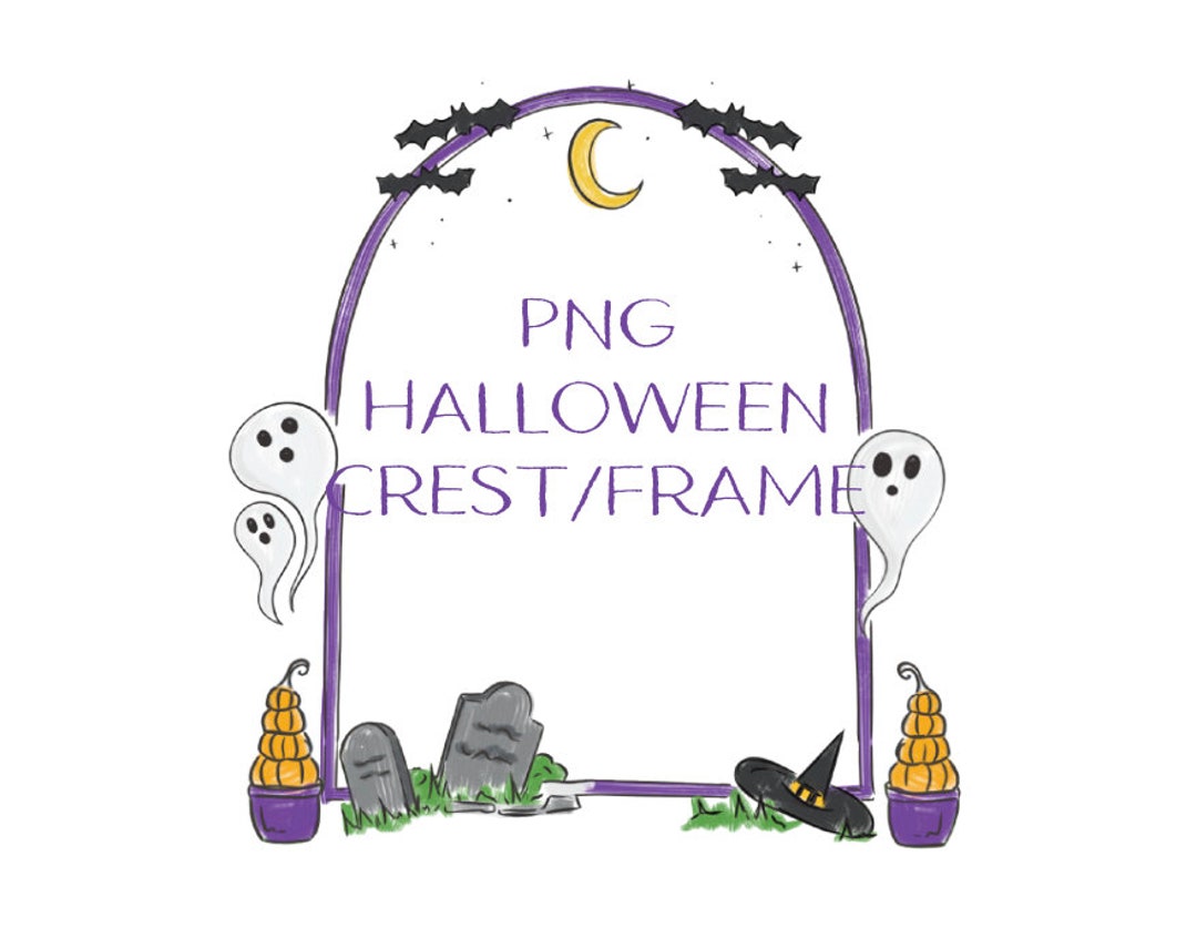 Hand Drawn Halloween Crest/frame PNG Transparent - Etsy
