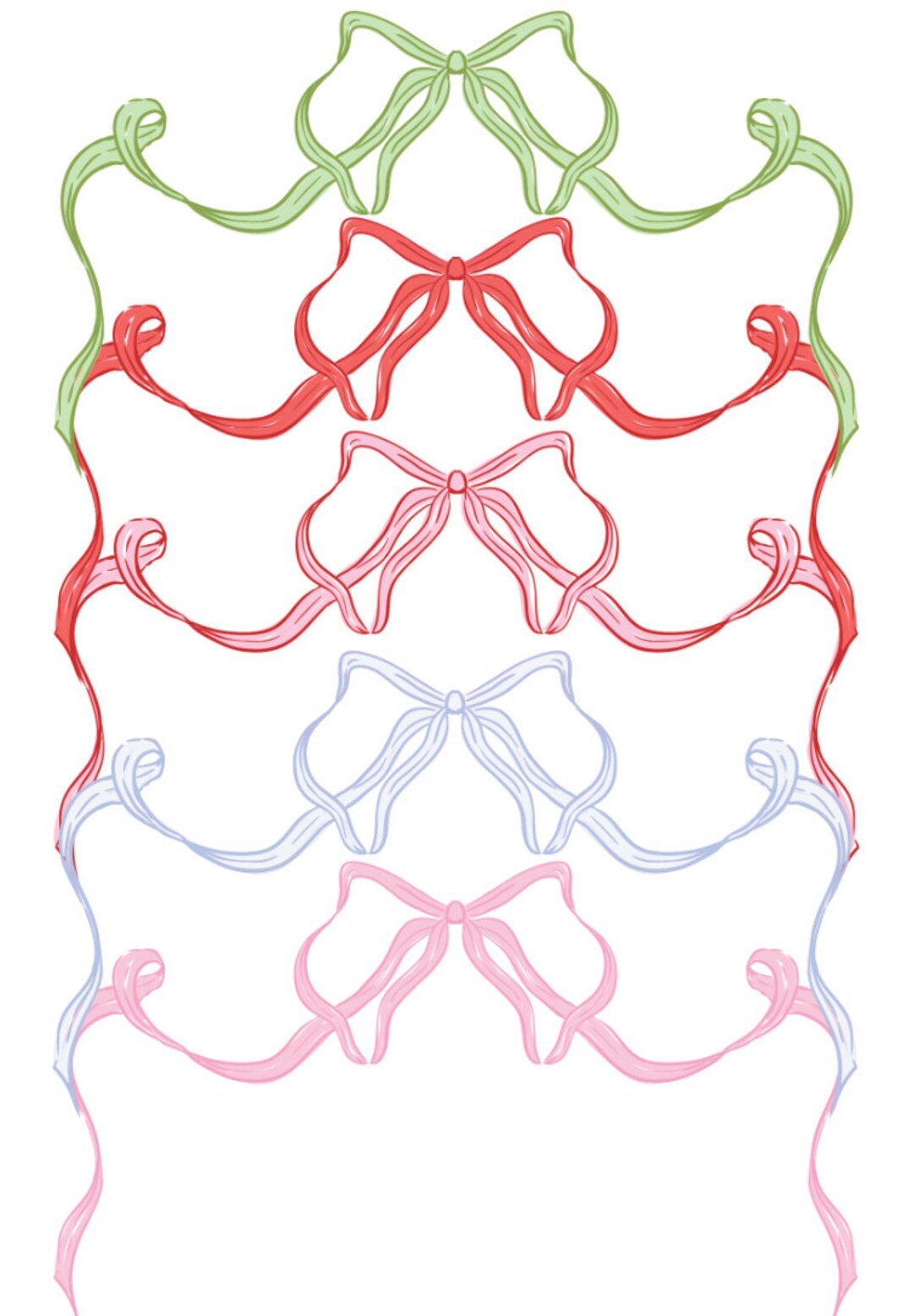 Grandmillennial Bow Set PNG - Etsy