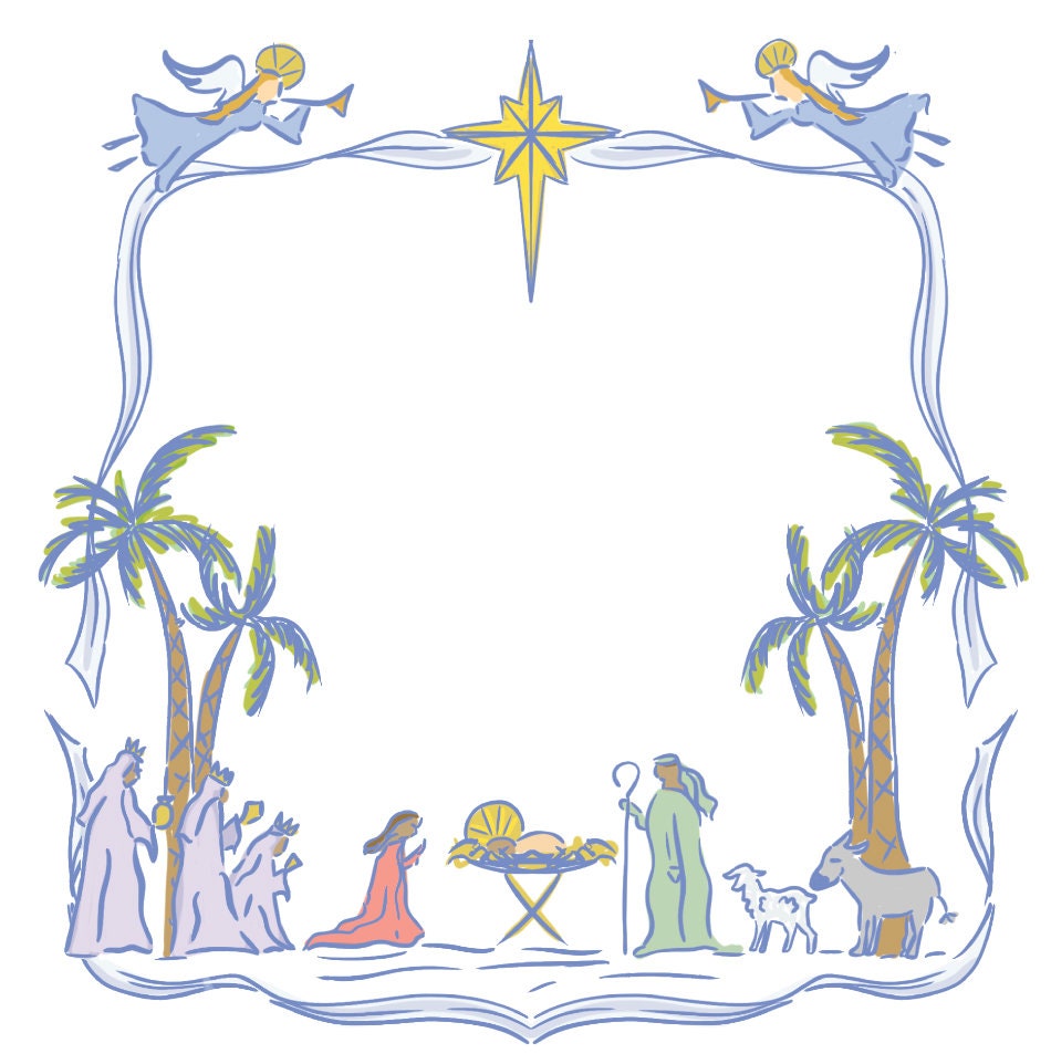 Colorful Christmas Nativity Crest PNG - Etsy