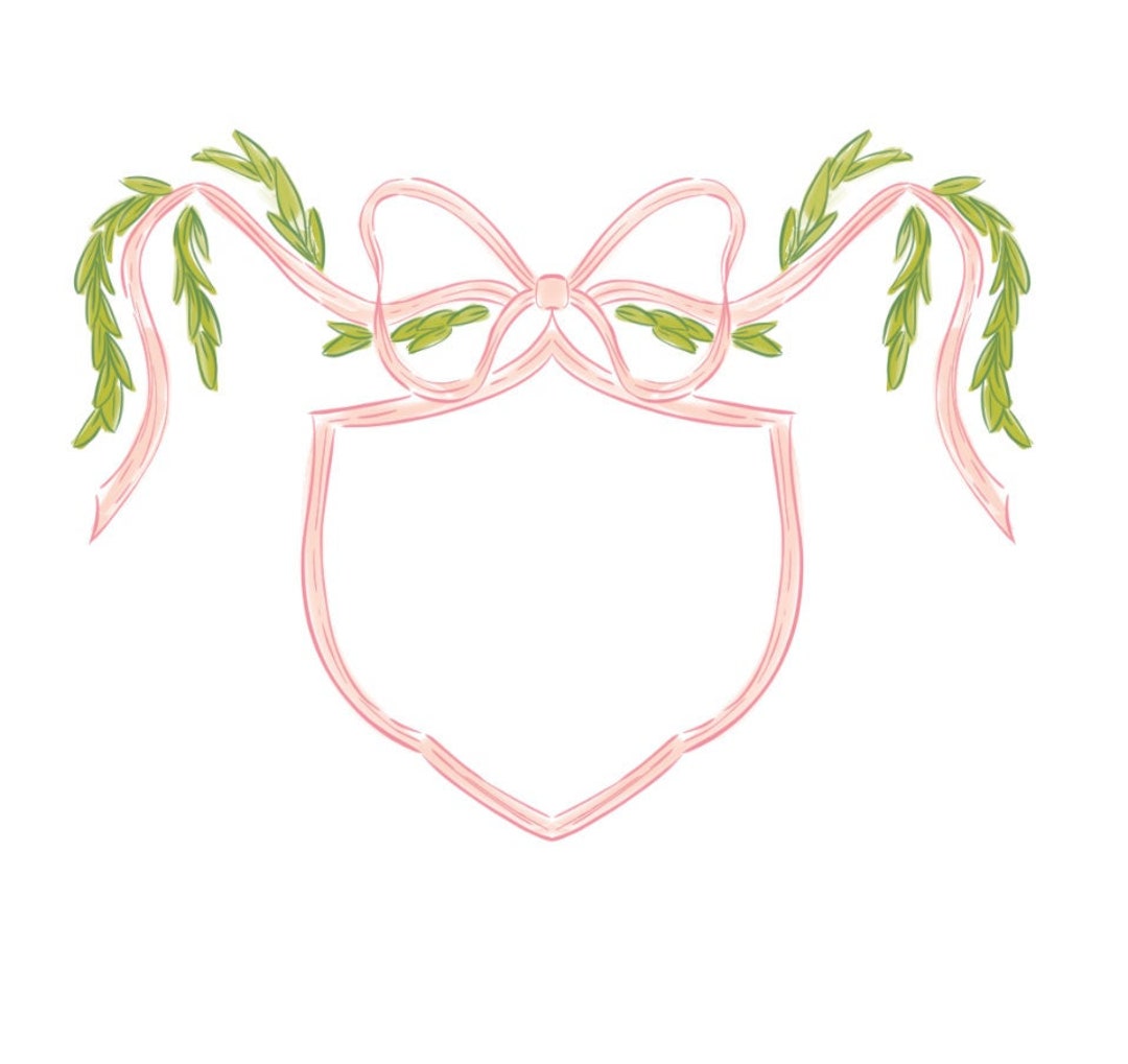 Pink Hand Drawn Crest Set - Etsy