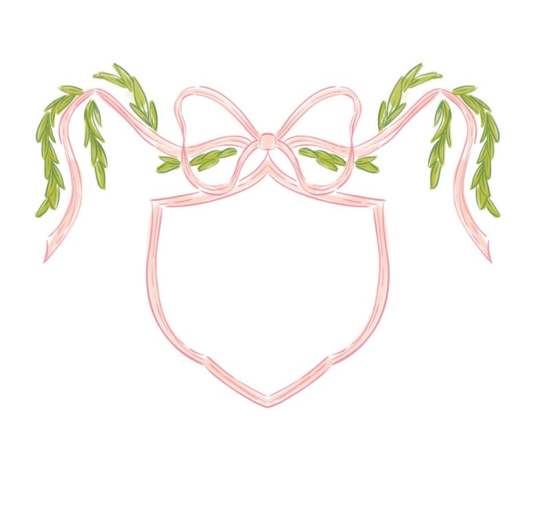 Pink Hand Drawn Crest Set - Etsy