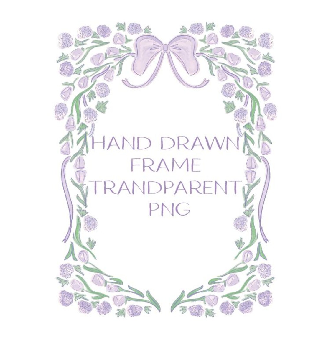 Hand Drawn Floral Frame Clip Art Set Add On - Etsy