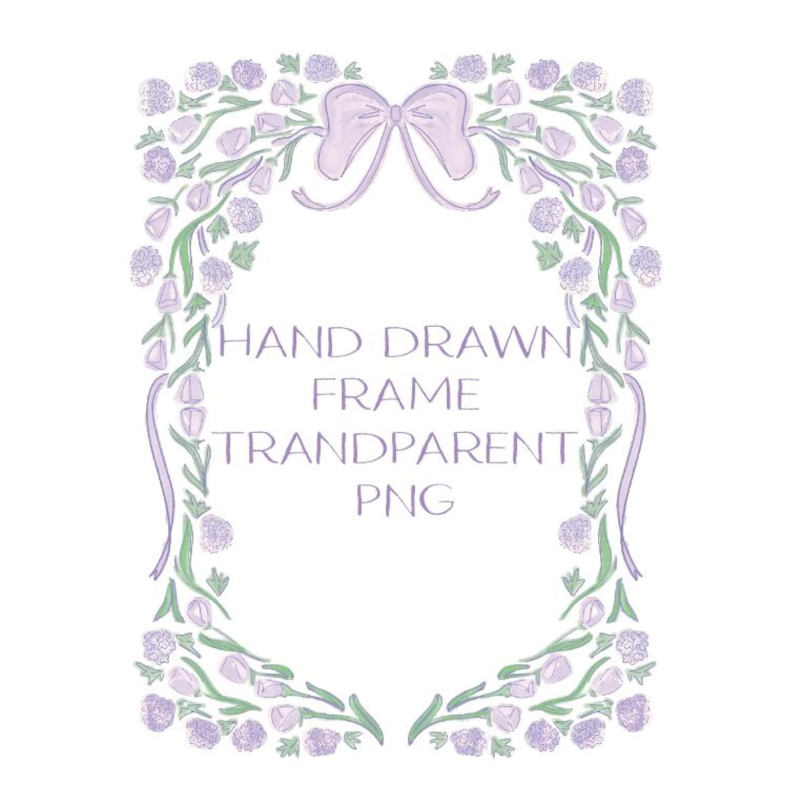 Hand Drawn Floral Frame Clip Art Set Add On - Etsy
