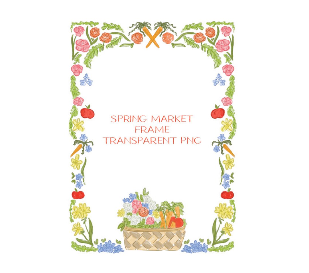 Spring Market Frame PNG Clip Art - Etsy