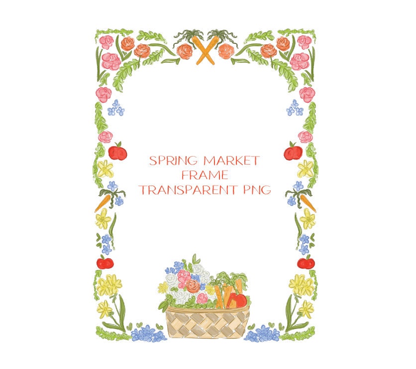 Spring Market Frame PNG Clip Art - Etsy