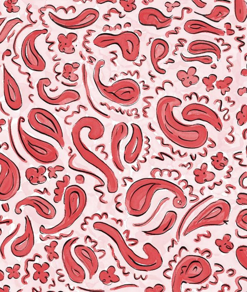 Red Paisley Pattern - Etsy
