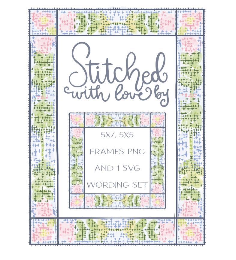 Cross Stitch Needle Point Frame Clip Art PNG Set - Etsy