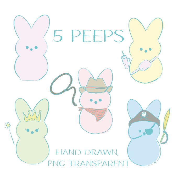 Peeps Easter Characters PNG Clip Art - Etsy