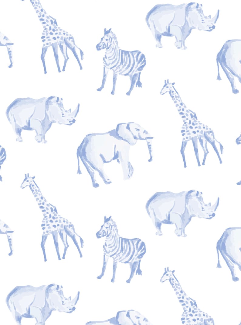 Blue Zoo Pattern - Etsy