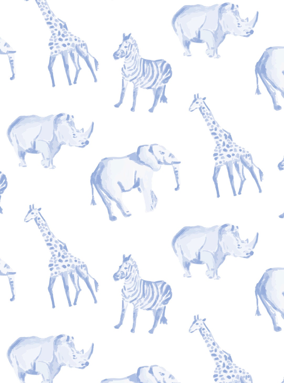 Blue Zoo Pattern - Etsy