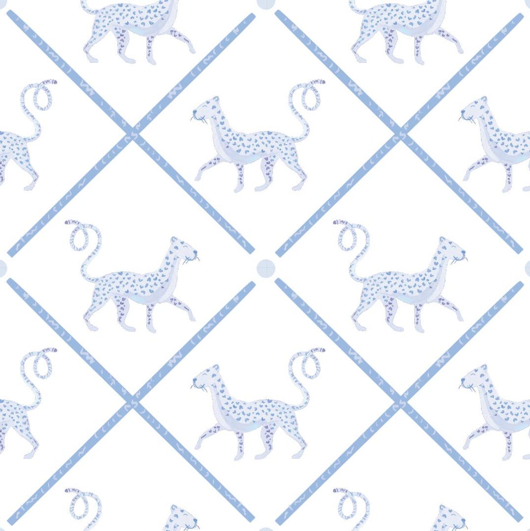 Blue Cheetah PNG Clip Art and Seamless Pattern - Etsy