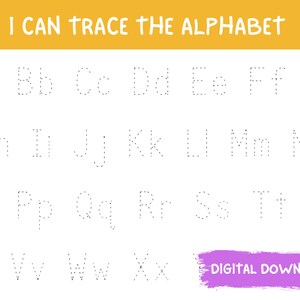 Printable Dotted Alphabet Letters Tracing Page, Handwriting Practice ...