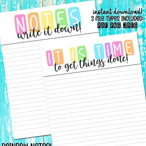 Rainbow Notes, Printable To-do List, Small Business Planner, Instant ...